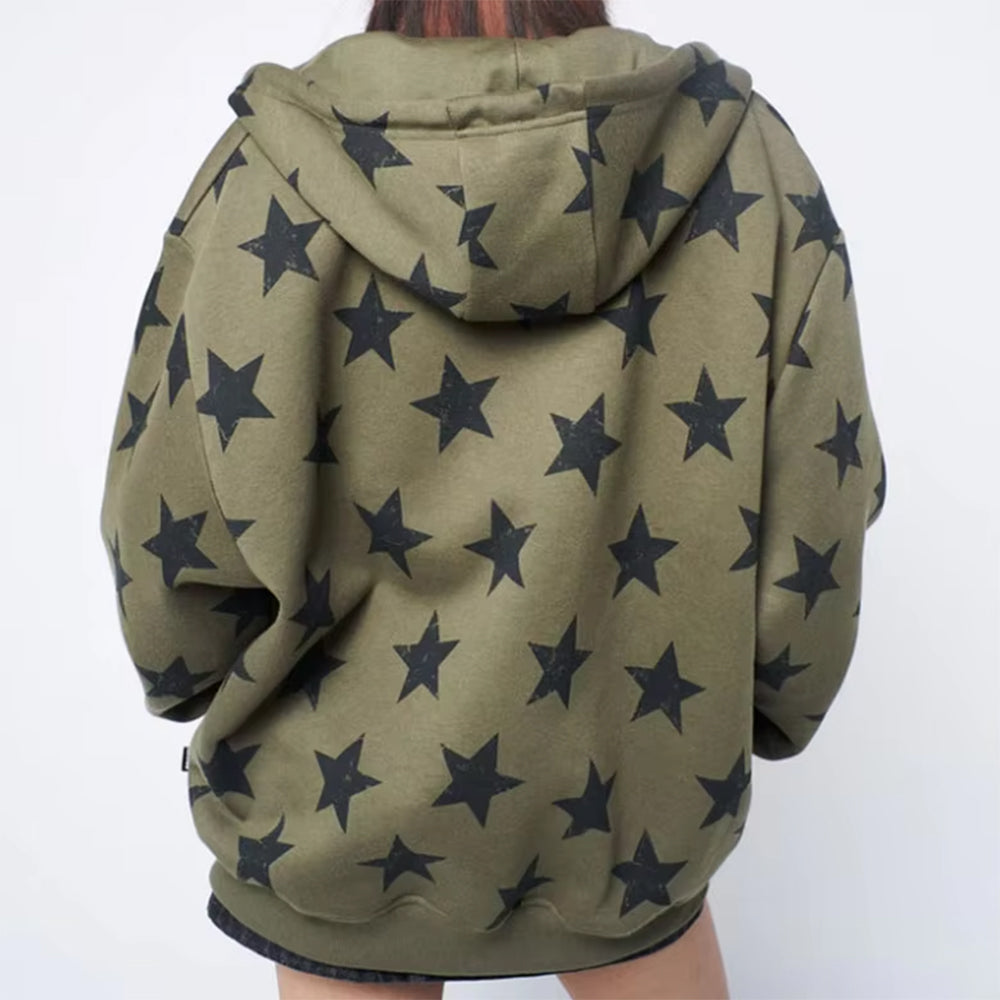 2000s Aesthetic Star Print Hoodie – KawaiiMoriStore