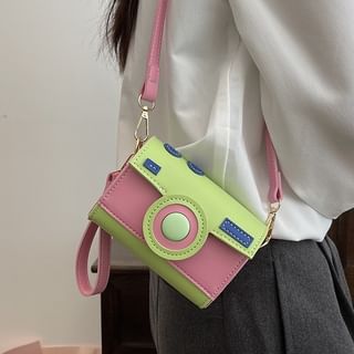 Color Block Camera Flap Crossbody Bag – KawaiiMoriStore
