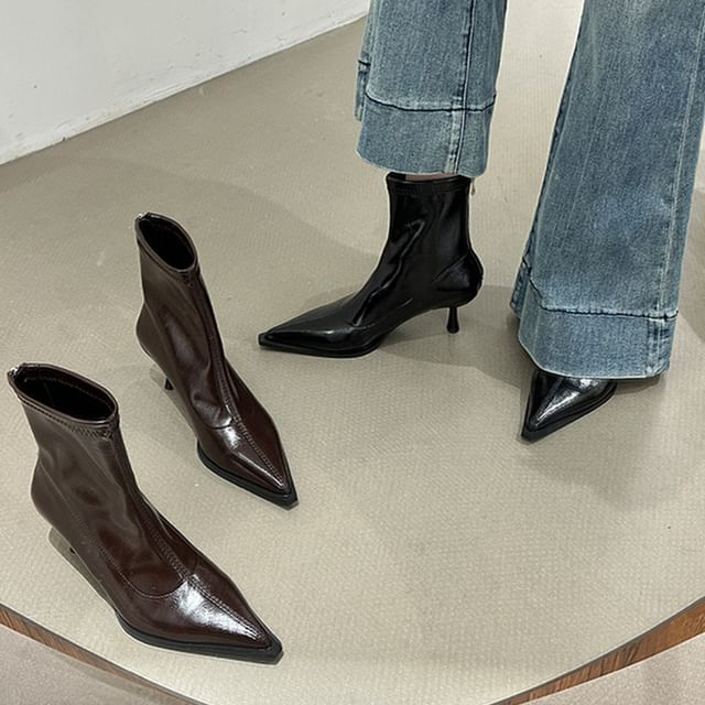 Pointy Stiletto Heel Short Boots – KawaiiMoriStore