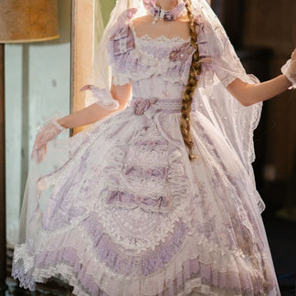 Fairyland Victorian Hime Lolita Pastel Purple Dress ON805 – KawaiiMoriStore