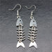Fish Bone Drop Earrings – KawaiiMoriStore