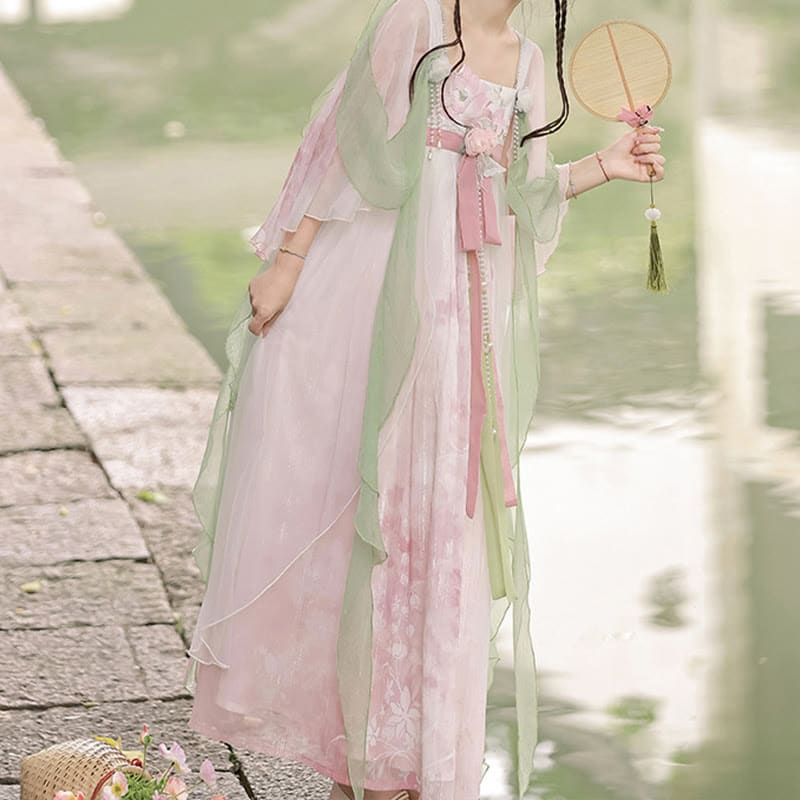 Floral Mesh Dress Hanfu Costume – KawaiiMoriStore