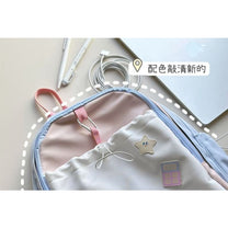 Lettering Embroidered Applique Drawstring Laptop Backpack – KawaiiMoriStore