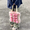 Pink Plush Ball Bag – KawaiiMoriStore