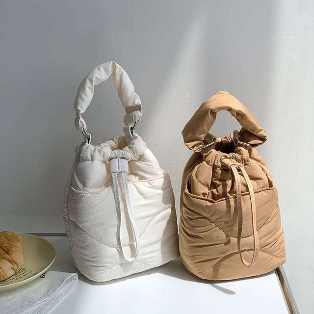 Plain Padded Drawstring Bucket BAg – KawaiiMoriStore