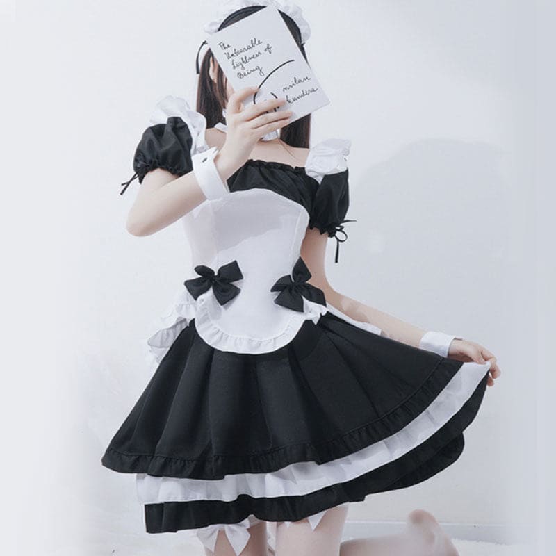 Princess Maid Bow Tie Costume Top Skirt Set – KawaiiMoriStore