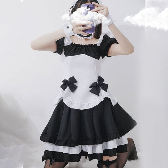 Princess Maid Bow Tie Costume Top Skirt Set – KawaiiMoriStore