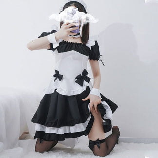 Princess Maid Bow Tie Costume Top Skirt Set – KawaiiMoriStore