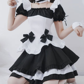 Princess Maid Bow Tie Costume Top Skirt Set – KawaiiMoriStore