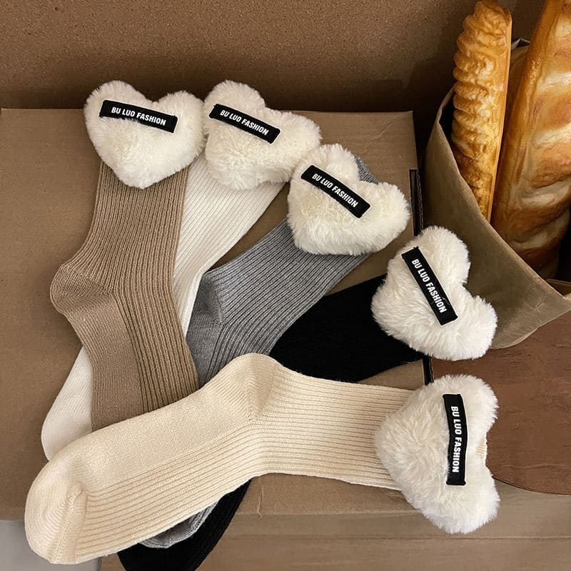 Puffed Heart Socks – KawaiiMoriStore