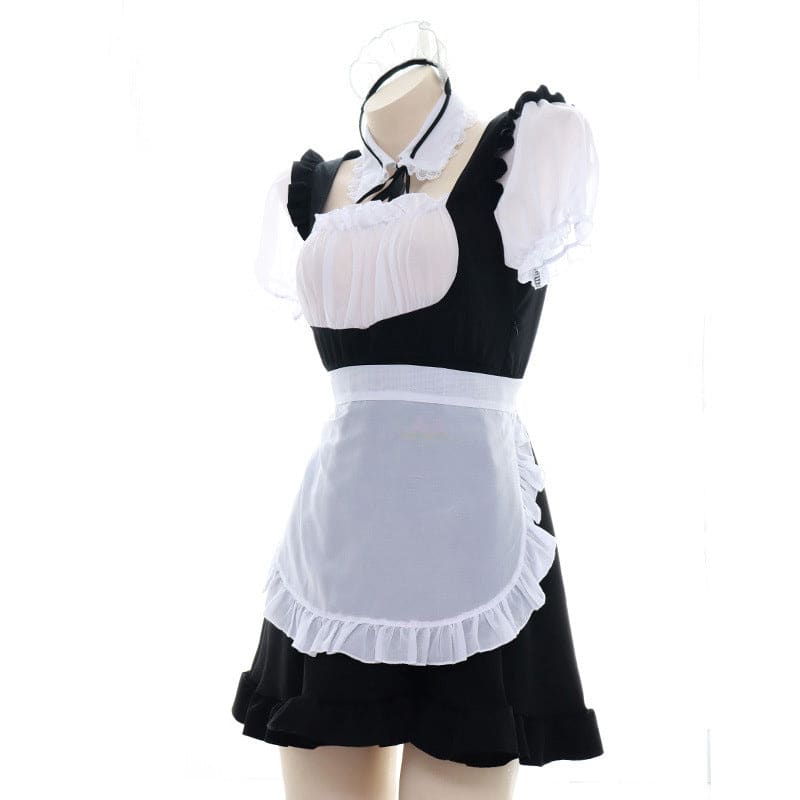 Sexy Ruffle Maid Dress Nightdress Lingerie Set – KawaiiMoriStore