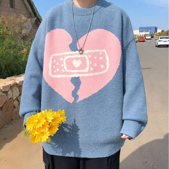 Sweat Broken Heart Sweater – KawaiiMoriStore