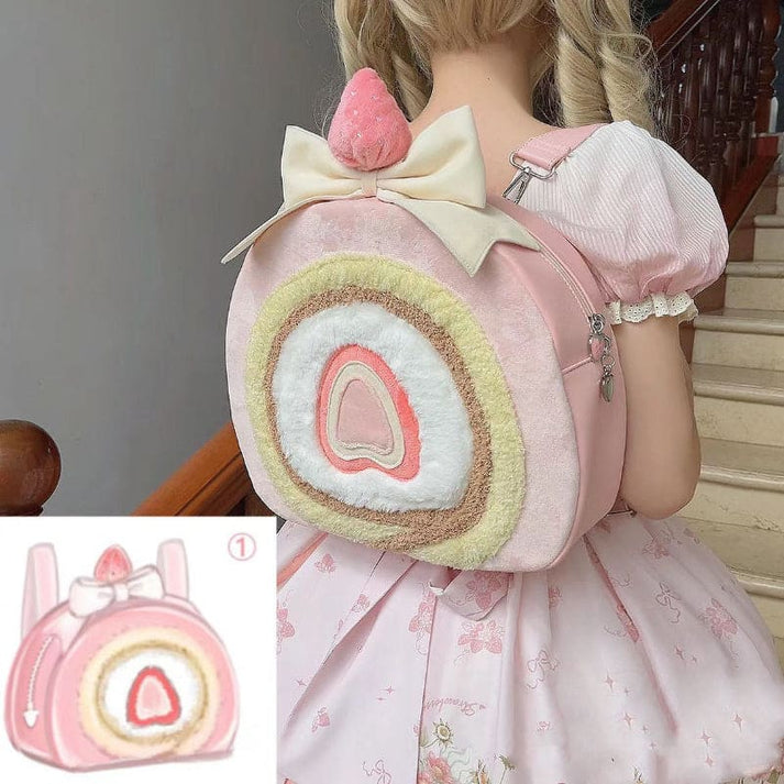 Sweet Pink Cake Backpack - Lovesickdoe – KawaiiMoriStore