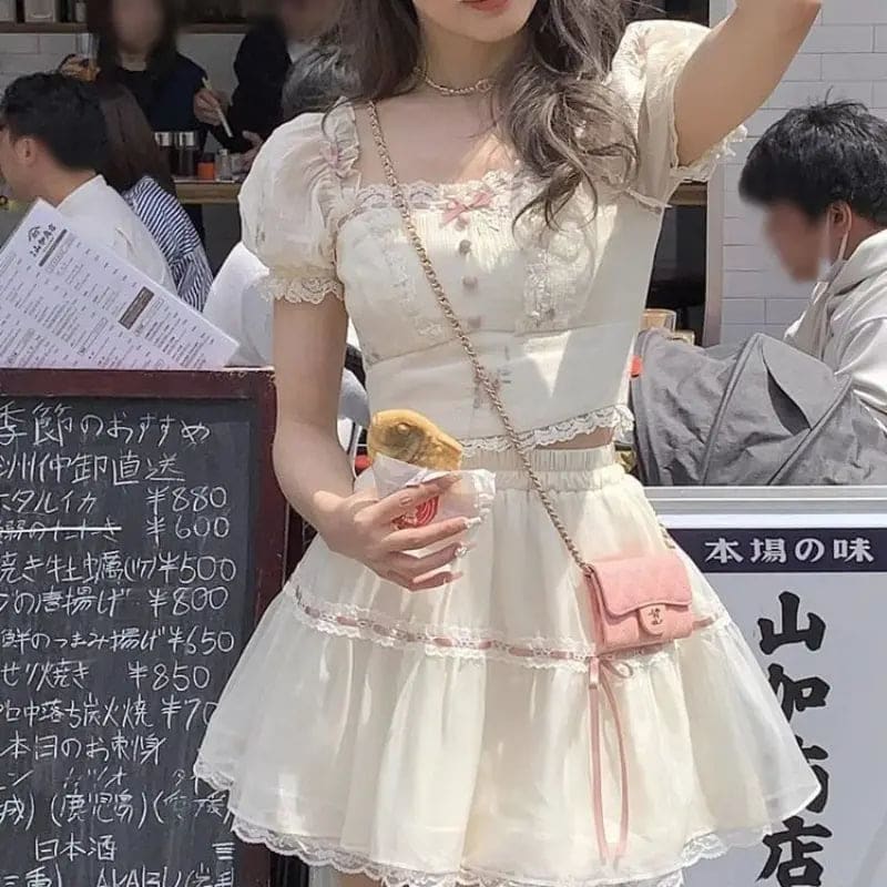 Sweet Pink Top and Dress Outfits – KawaiiMoriStore