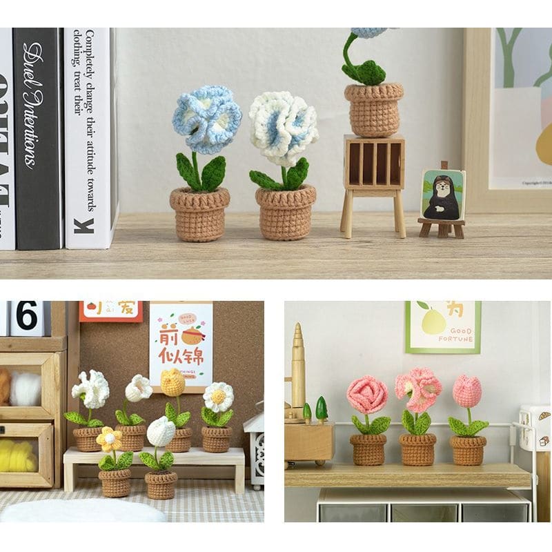 DIY Mini Woolen Flower Tulip Bouquets Potted – KawaiiMoriStore