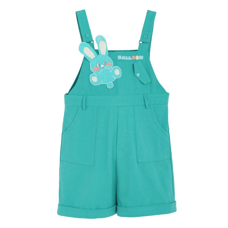 Kawaii Teal Bunny Overalls ON638 – KawaiiMoriStore