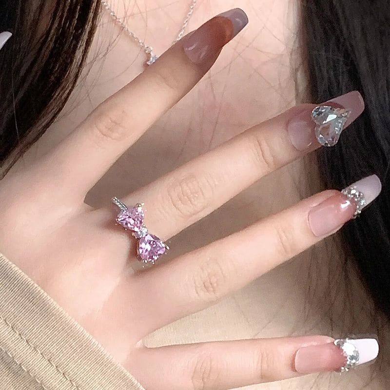 Pink Bow Ring - Lovesickdoe – KawaiiMoriStore