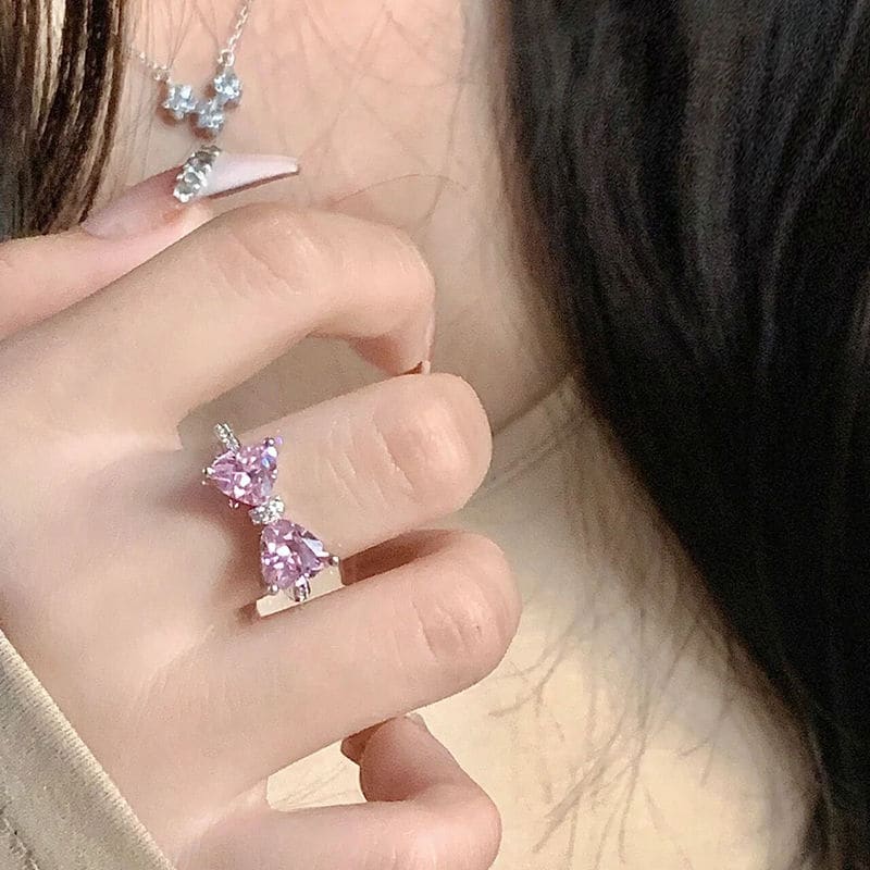 Pink Bow Ring - Lovesickdoe – KawaiiMoriStore